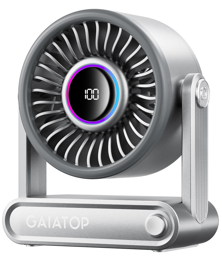 Gaiatop 18Hrs Battery Desk Fan | 5-Speed Turbo Cooling & USB Power ...