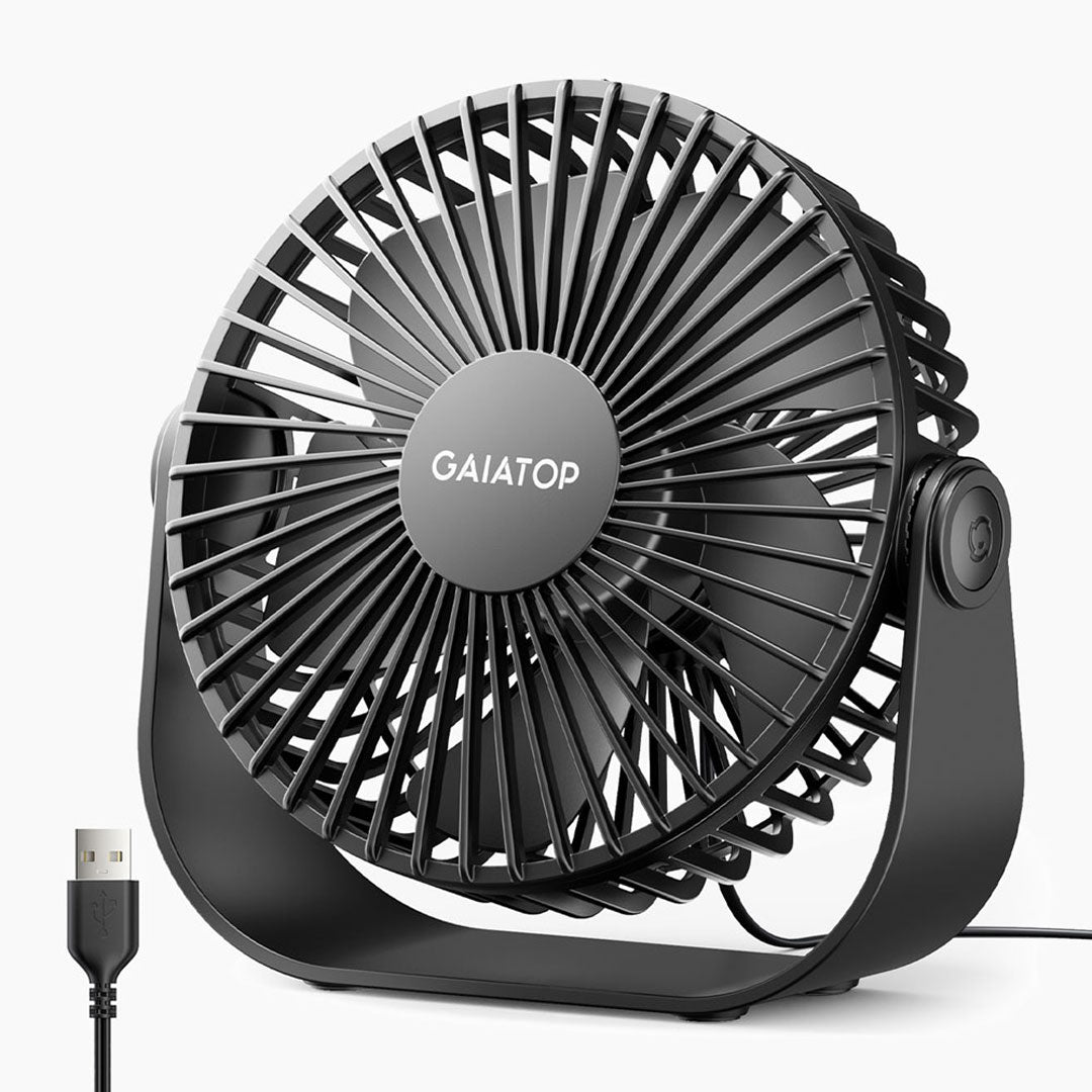 5.5-Inch USB Desk Fan | 3-Speed Quiet Mini Table Fan with Adjustable Stand